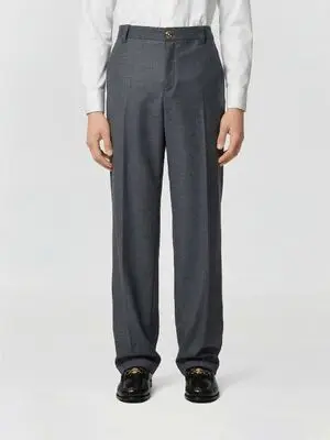 Versace Wool Tailored Trousers - Grey