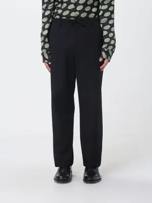 Dries Van Noten Cotton And Wool Drawstring Trousers - Black