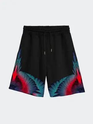 COUNTY OF MILAN Cotton Jogging Shorts With Icon Wings Logo