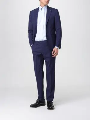 MANUEL RITZ Single-breasted Suit In Wool Blend - Blue