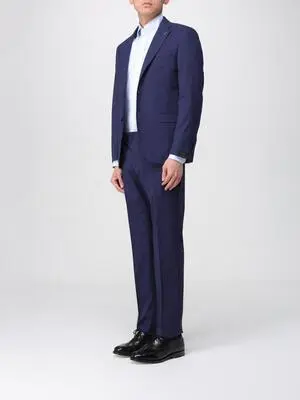 MANUEL RITZ Single-breasted Suit In Wool Blend - Blue
