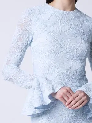 ROTATE BY BIRGER CHRISTENSEN Floral Print Mesh Mini Dress