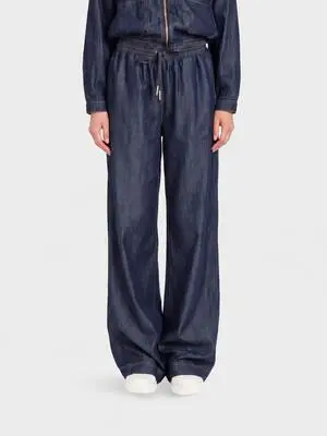 TWINSET Lyocell Palazzo Trousers - Blue