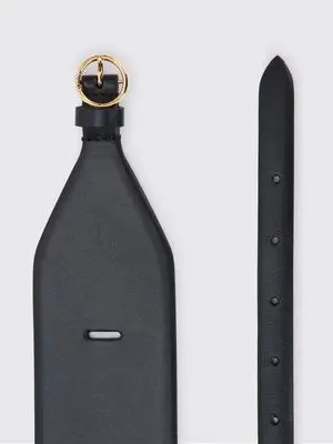 Alaïa Wide Leather Belt With Gold Tone Buckle
