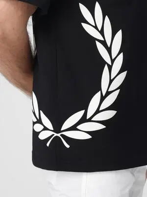 Fred Perry Cotton T-shirt With Logo - Black