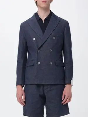 PAOLO PECORA Double-breasted Virgin Wool Blazer - Blue