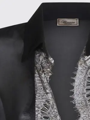Blumarine Viscose Shirt With Lace Inserts