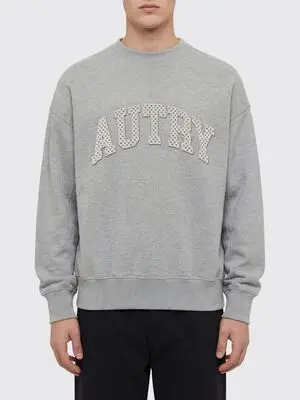 AUTRY Cotton Crewneck Sweatshirt With Logo - Grey