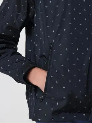 Emporio Armani Printed Zip-up Jacket With Hood - Multicolor