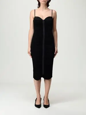 Elisabetta Franchi Ruched Dress With Zipper Detail