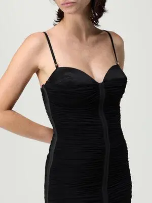 Elisabetta Franchi Ruched Dress With Zipper Detail