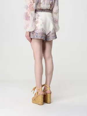 Zimmermann Luna Linen Shorts With Ethnic Print