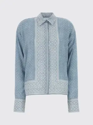 Ermanno Scervino Silk Shirt With Ethnic Print - Denim