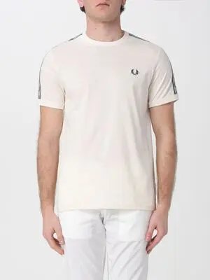 Fred Perry Cotton T-shirt With Logo - Ecru
