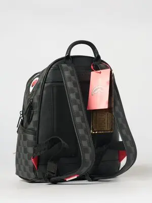 SPRAYGROUND Saffiano Coated Cotton Backpack With Check Pattern And Printed Logo