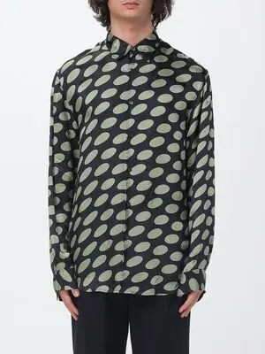 Dries Van Noten Polka Dot Cupro Shirt - Black