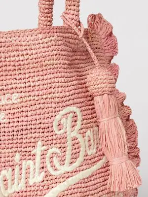 MC2 SAINT BARTH Raffia Shoulder Bag With Tassel Detail