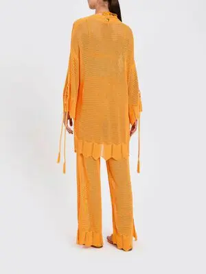 TWINSET Cotton Blend Kaftan Top