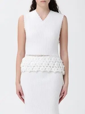 GANNI Organic Cotton Knit Top - White