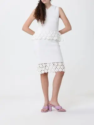 GANNI Organic Cotton Knit Top - White