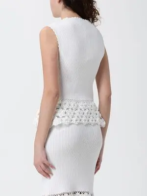 GANNI Organic Cotton Knit Top - White