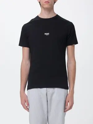 BOSS Cotton T-shirt With Mini Logo - Black