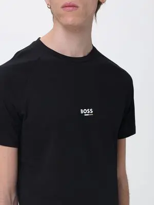BOSS Cotton T-shirt With Mini Logo - Black