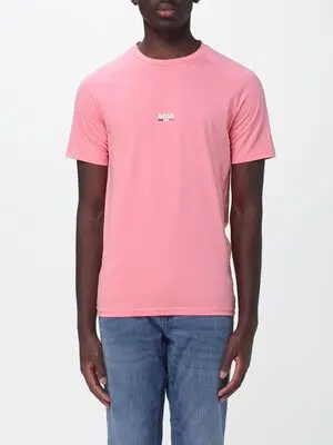 BOSS Cotton T-shirt With Mini Logo Pink