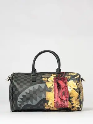 SPRAYGROUND Saffiano Coated Cotton Duffle Bag With Check Pattern And Logo - Multicolor