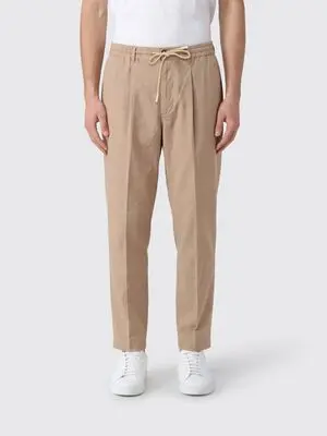 PT TORINO Cotton And Linen Drawstring Trousers - Beige