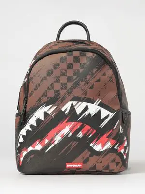 SPRAYGROUND Smeared Grunge Savage Backpack In Printed Saffiano Coated Cotton - Brown