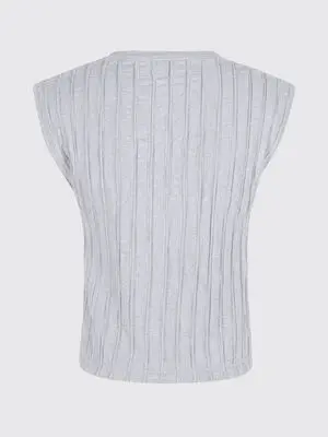 IRO PARIS Sleeveless Slim Fit Cotton Blend Top - Grey