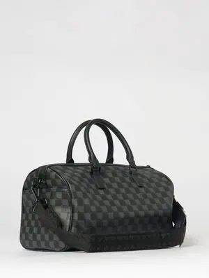 SPRAYGROUND Checkered Saffiano Coated Cotton Duffle Bag With Shark Crew Logo