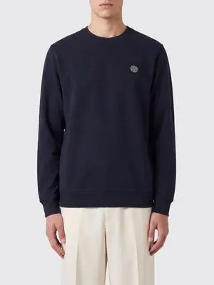 Stone Island Slim Fit Long-sleeve Cotton T-shirt With Compass Logo - Blue