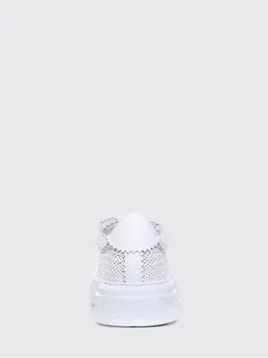Casadei Woven Leather Platform Sneakers