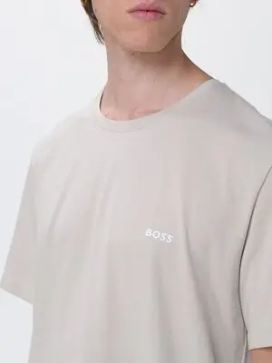 BOSS Cotton T-shirt With Logo - Grey