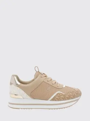 Michael Kors Raina Platform Sneakers In Monogram Canvas And Mesh With Platform Sole - Beige