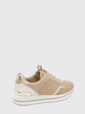 Michael Kors Raina Platform Sneakers In Monogram Canvas And Mesh With Platform Sole - Beige