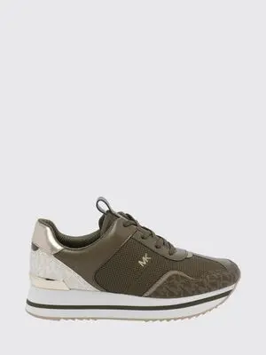 Michael Kors Raina Platform Sneakers In Monogram Canvas And Mesh With Platform Sole - Green