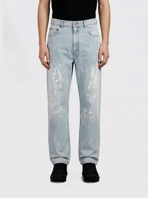 MAISON MARGIELA Printed Denim Straight Jeans - Gnawed Blue