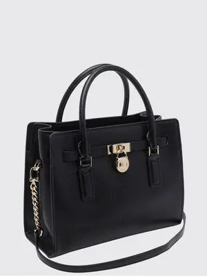 Michael Kors Hamilton Moderne Leather Tote Bag With Double Handle - Black