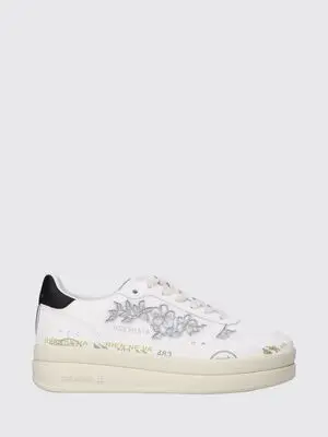 Premiata Leather Sneakers With Floral Embellishments