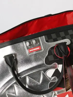 SPRAYGROUND Checkered Saffiano Coated Cotton Duffle Bag With Logo