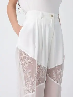 Pinko Lace And Tulle Wide-leg Trousers