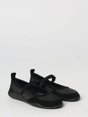 VIC MATIE Suede And Nylon Ballerinas - Black