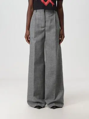 MSGM Wide Leg Checkered Trousers