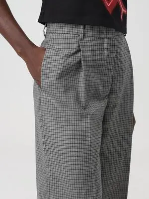 MSGM Wide Leg Checkered Trousers