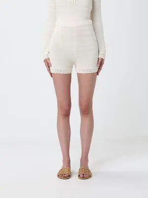 TWINSET Crocheted High-waisted Shorts - Beige