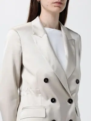 Liviana Conti Satin Double-breasted Blazer