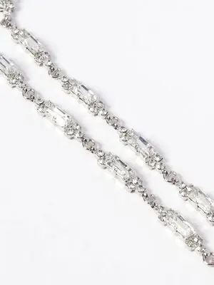 Alessandra Rich Brass Necklace With Set Rhinestones